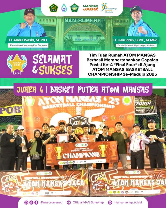 Tim Basket Putra MAN Sumenep Pertahankan Tradisi Final Four di Ajang ...